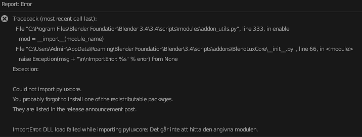 could not load pyxluxcore · Issue #810 · LuxCoreRender/BlendLuxCore · GitHub