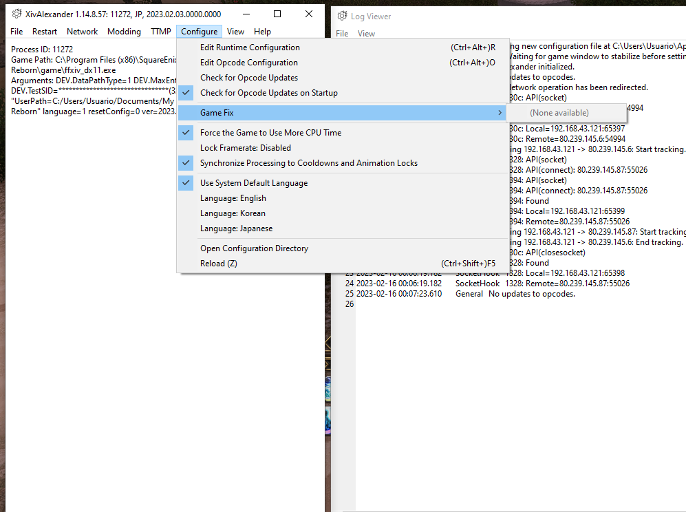 Game Fix Menu Unpopulated · Issue #580 · Soreepeong/XivAlexander · GitHub