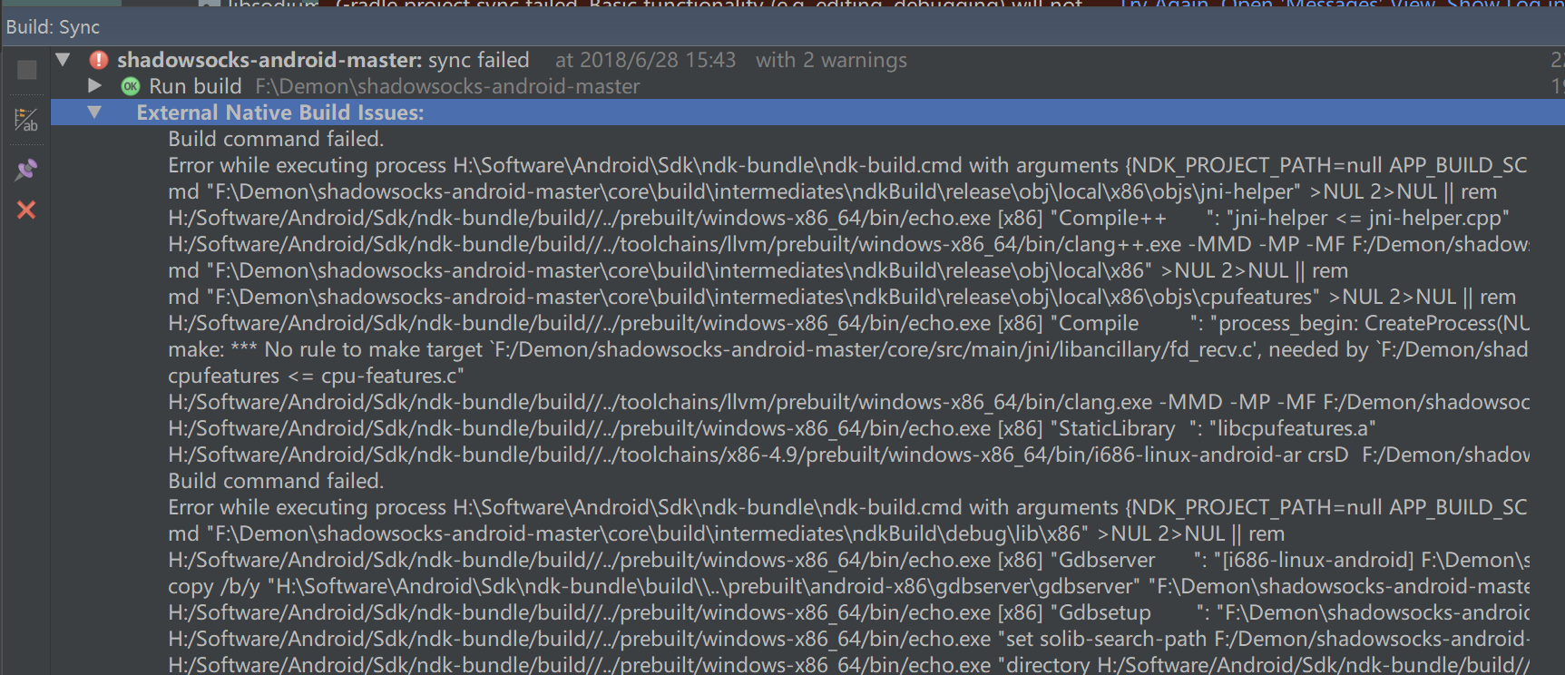 下载后使用Android studio 编译不了 · Issue #1848 · shadowsocks/shadowsocks-android · GitHub