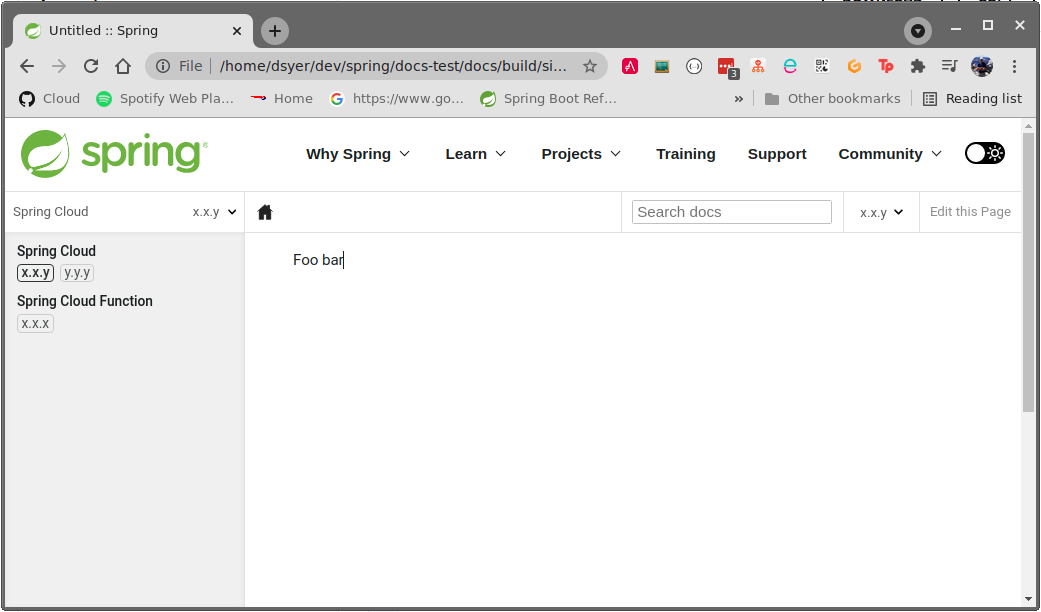 Version picker on left nav not working · Issue #32 · spring-io/antora-ui-spring · GitHub