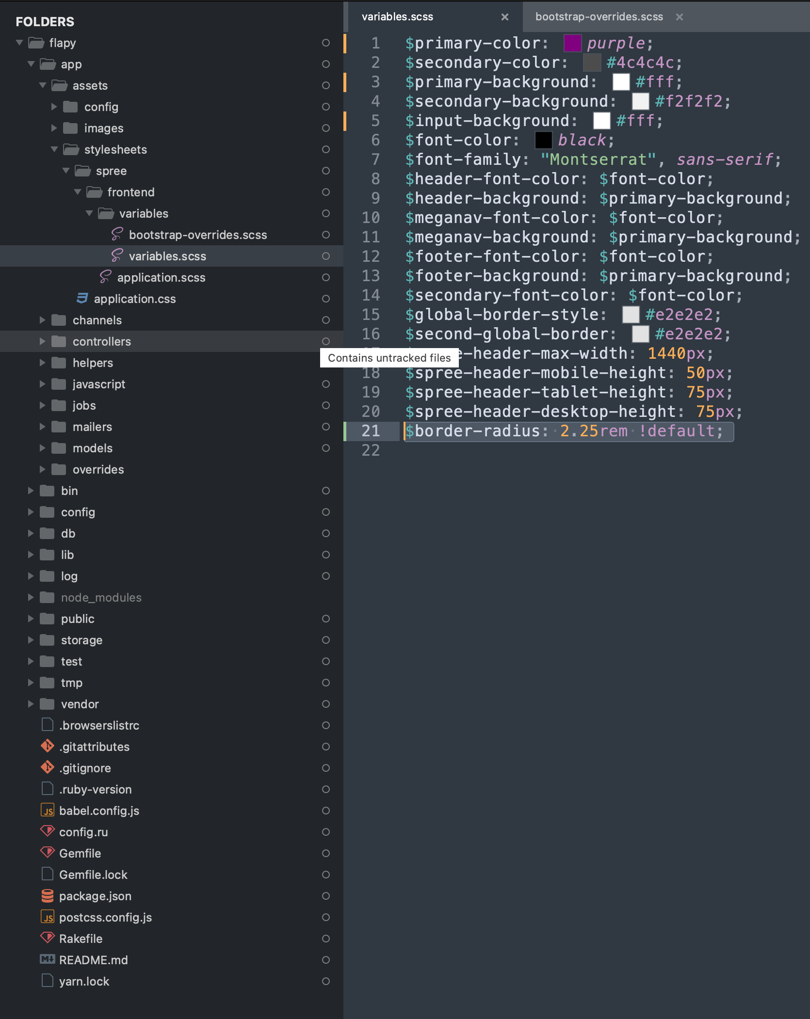 Customization Not Working. ( $enable-rounded: true; ) · Issue #10719 · spree/spree · GitHub