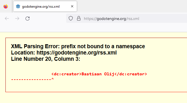 Broken RSS · Issue #548 · godotengine/godot-website · GitHub
