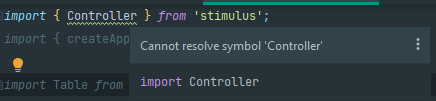 Cannot resolve symbol "Controller" · Issue #384 · hotwired/stimulus · GitHub