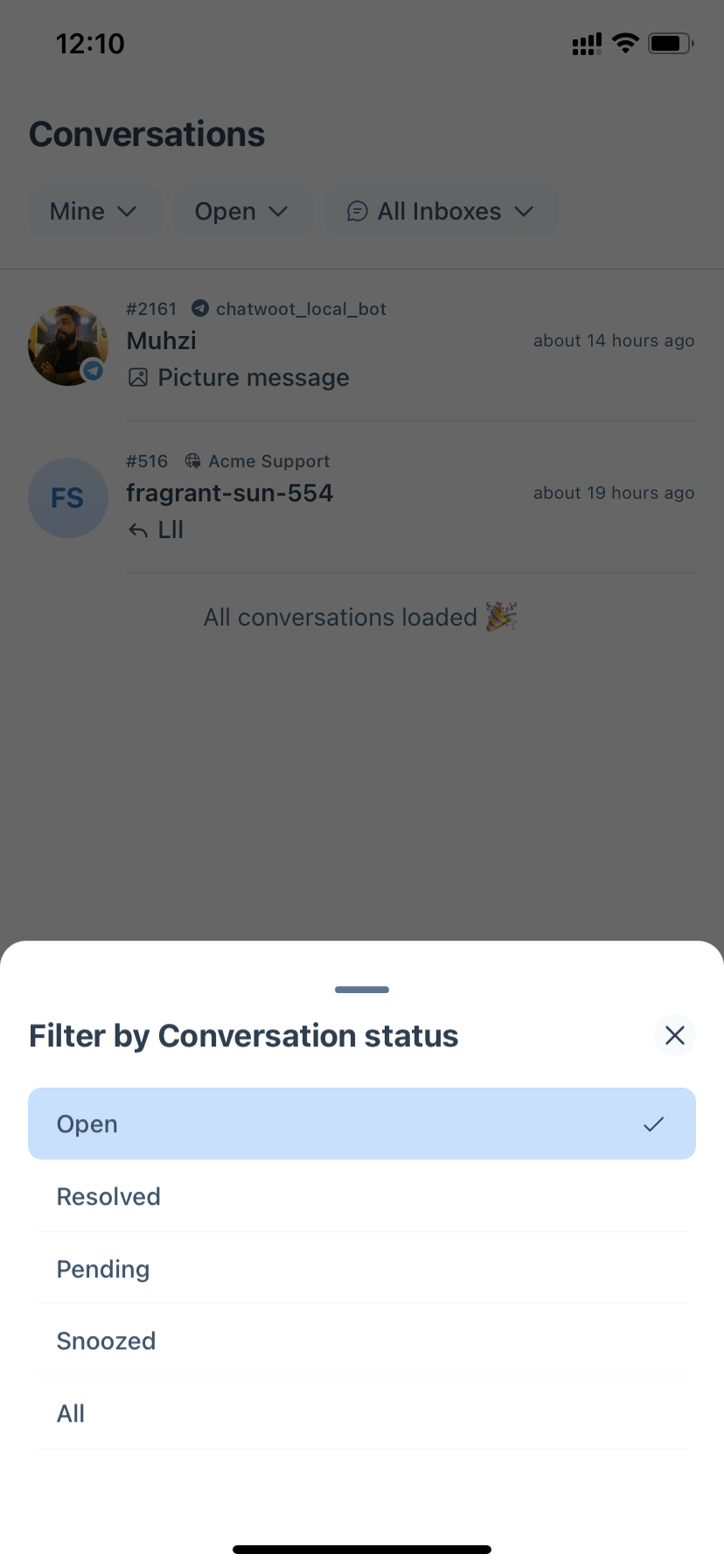 epic: Conversation list screen improvements · Issue #507 · chatwoot ...