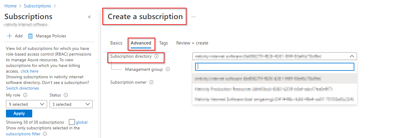 When creating a new subscription be able to determine the tenant ...
