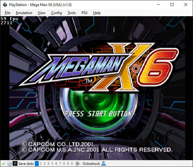 Octoshock corre rare error when play mega man X6 v.(1.0) /(1.1) redump ...