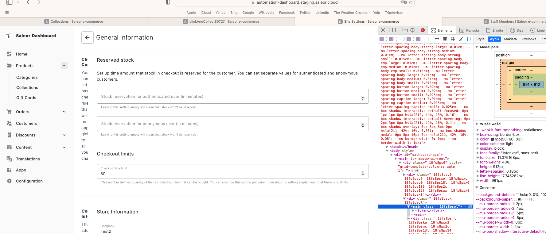 Site Settings Is Not Responsive · Issue 3308 · Saleorsaleor Dashboard · Github 