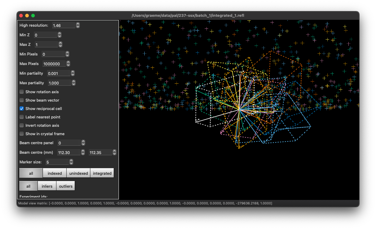 dials.reciprocal_lattice_viewer: "show in crystal frame" does not appear to work for integrated ...