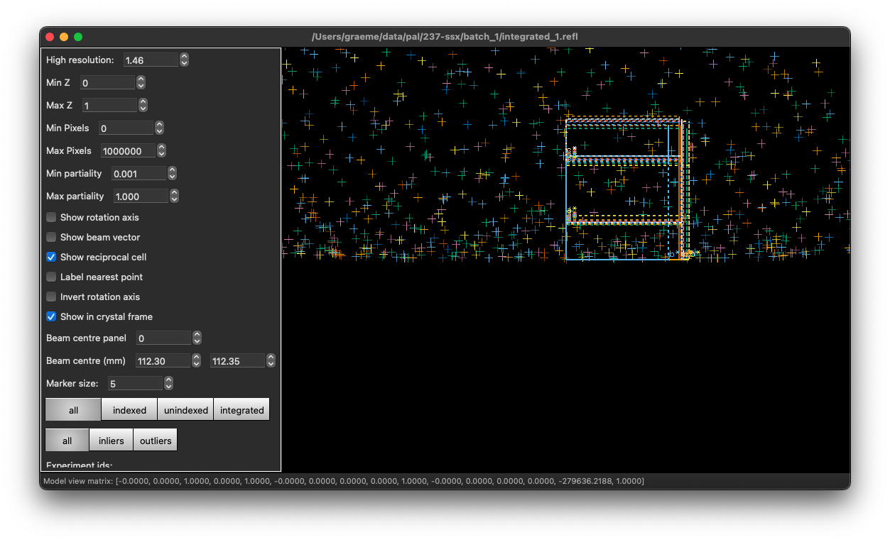 dials.reciprocal_lattice_viewer: "show in crystal frame" does not appear to work for integrated ...