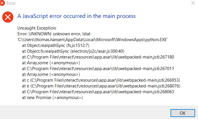 Windows 10 1903 App Execution Alias For Pythonexe Causes Nteract Error