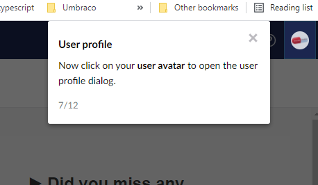 v9-beta004: Initial Backoffice tour gets lost.. · Issue #10570 · umbraco/Umbraco-CMS · GitHub