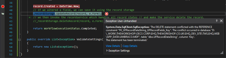 Custom WorkflowType, _recordStorage.UpdateRecod()fails as record.id is ...