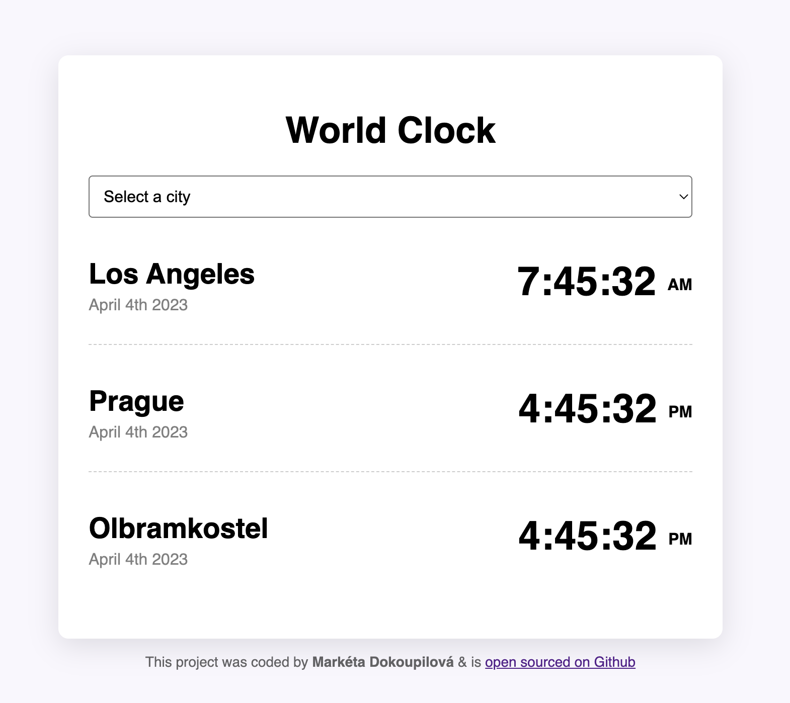 GitHub - mejkyss/SheCodes-world-clock: World-clock is a simple web ...