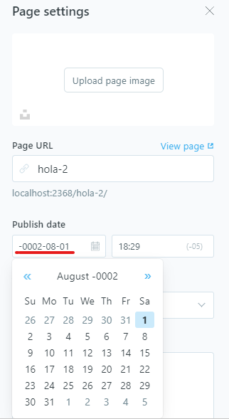 Al editar publicaciones de páginas la aplicación recibe fechas de publicación negativas · Issue ...