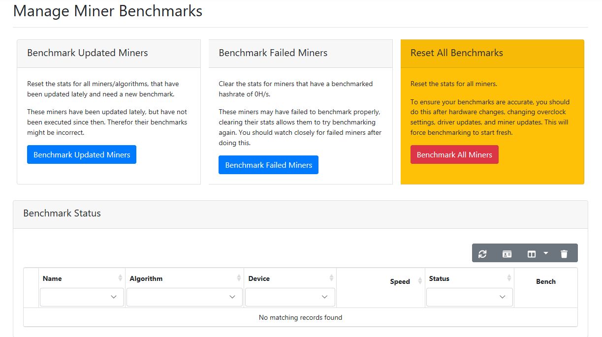 No Benchmarked Miners in Dashboard · Issue #552 · RainbowMiner/RainbowMiner · GitHub