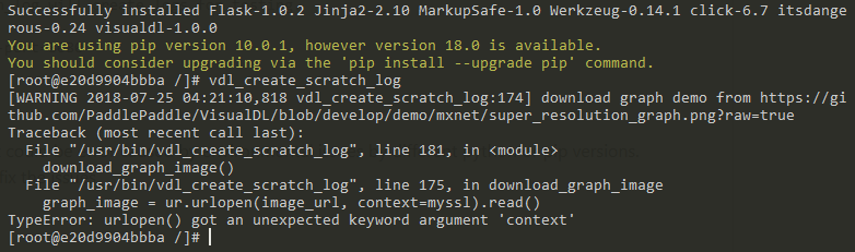 执行quickstart中python代码报错,typeerror Urlopen Got An Unexpected Keyword Argument Context