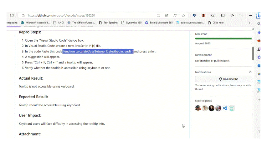 A11y_VS Code: Copilot_Suggestion_Keyboard: Tooltip is not accessible using keyboard. · Issue ...