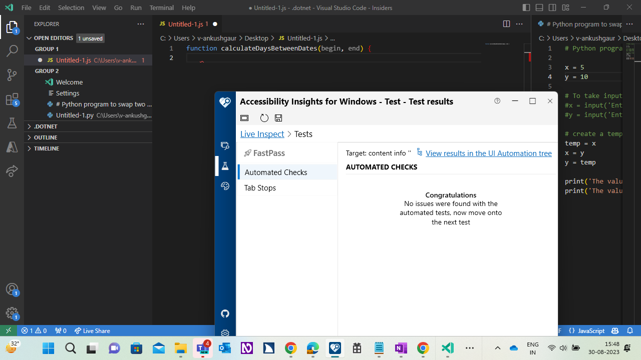 A11y_VS Code: Copilot_Suggestion_AI4W: The Name property must not ...