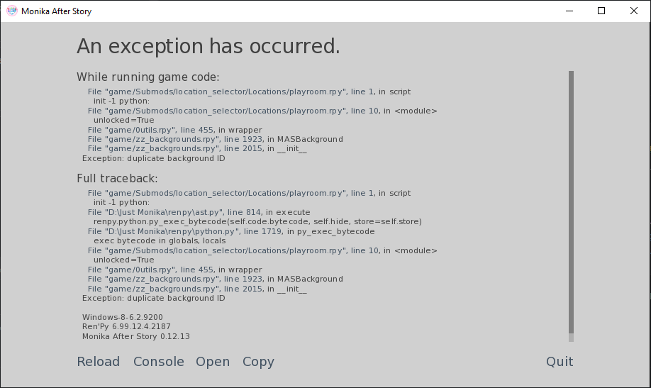 Bug Tried To Install A Location Mod Got Two Errors Idk How To Fix · Issue 9886 · Monika 