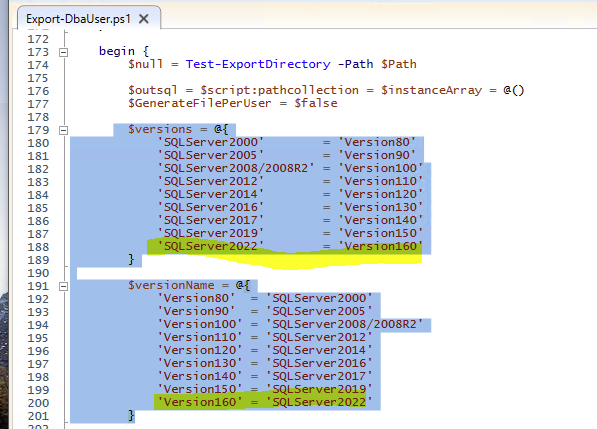 Add Sql 2022 To Export Dbauser Ps1 · Issue 8761 · Dataplat Dbatools · Github