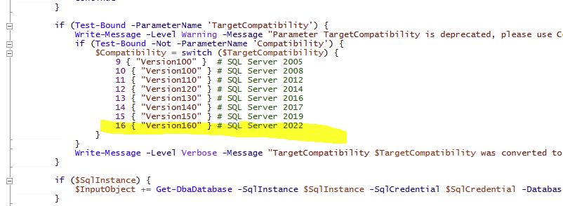 Add Sql 2022 To Set Dbadbcompatibility Ps1 · Issue 8762 · Dataplat Dbatools · Github