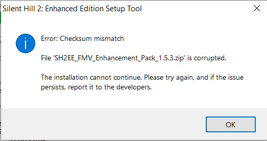Error: SH2EE_FMV_Enhancement_Pack_1.5.3.zip is corrupted · Issue #704 · elishacloud/Silent-Hill ...
