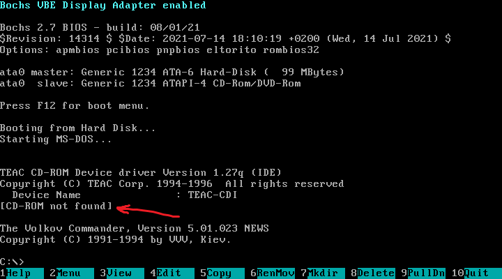 Cd Rom Not Found With Ms Dos 622 · Issue 103 · Bochs Emubochs · Github