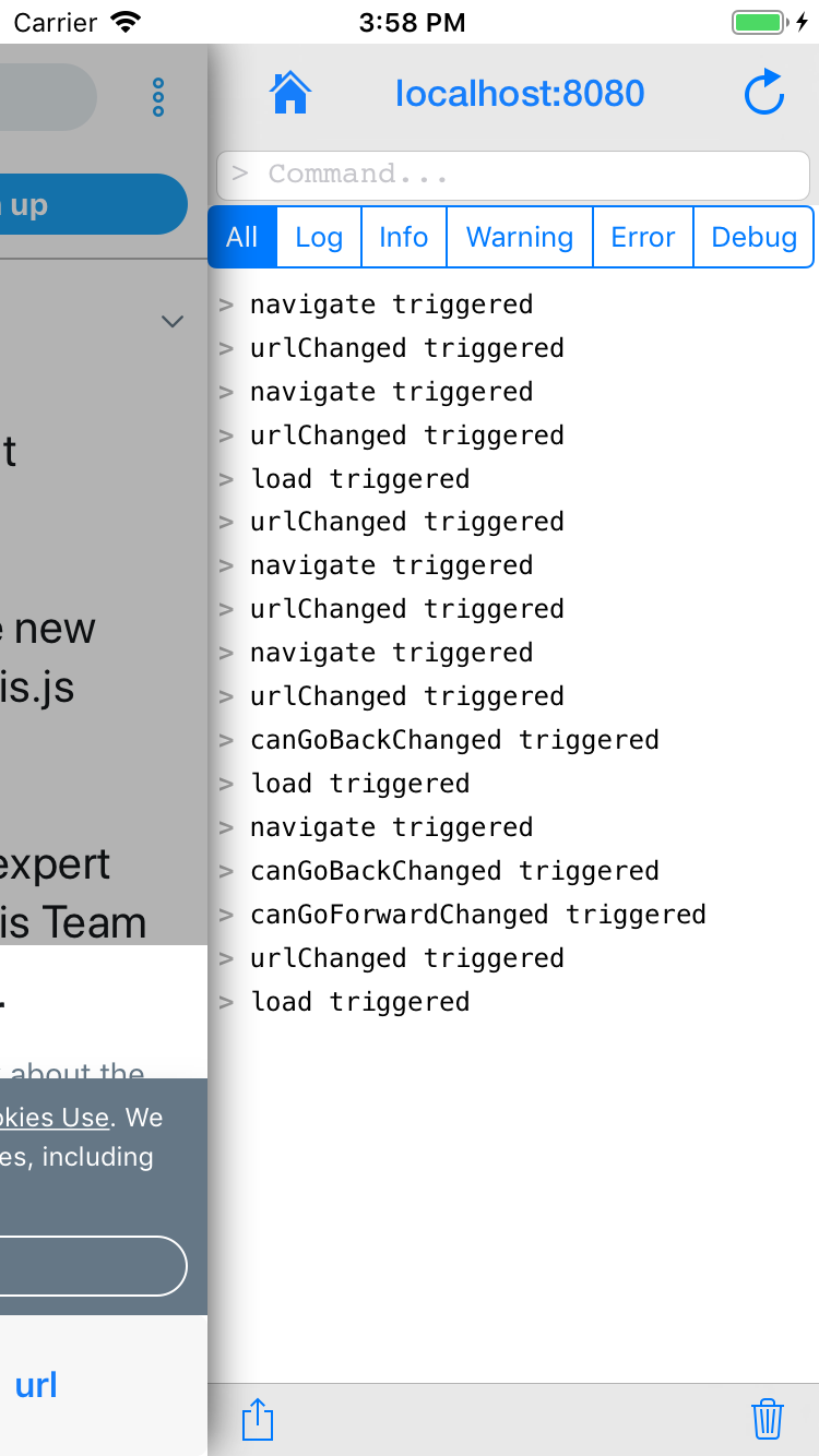 WebView Change Events Not Triggering · Issue #1786 · eclipsesource/tabris-js · GitHub
