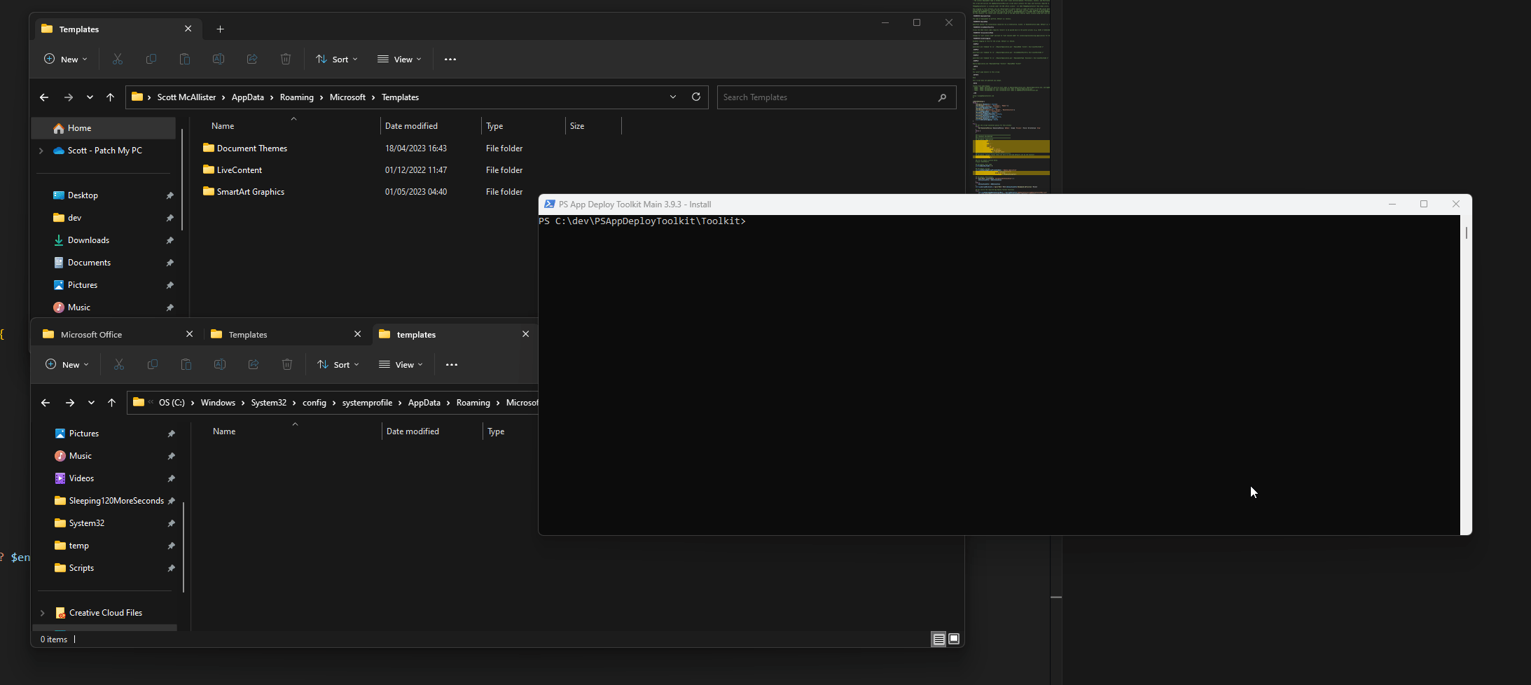 Using Envappdata Within Execute Processasuser Returns Systemprofile Instead Of Userprofile