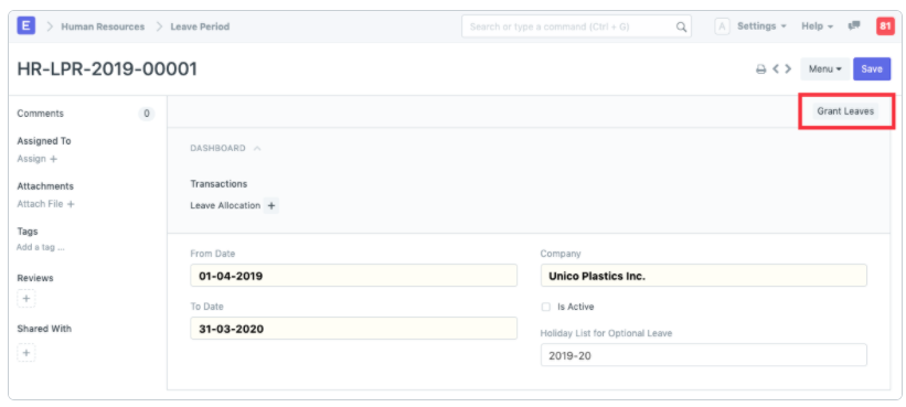 Frappe.Cloud : Version-13 Leave Period has no Grant Leaves appearing. · Issue #24286 · frappe ...