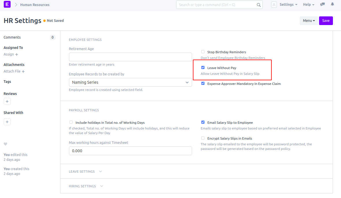 Feature : Paid Customization (Leave without Pay) · Issue #19515 ...