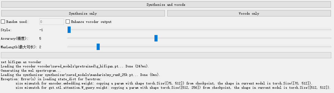 新人刚学，用的社区模型一直出来的是杂音，还会经常有以下报错，求大佬解决 · Issue #820 · babysor/MockingBird · GitHub