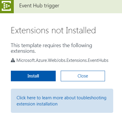 2.0 javascript function: eventhubtrigger binding type not registered · Issue #3396 · Azure/azure ...