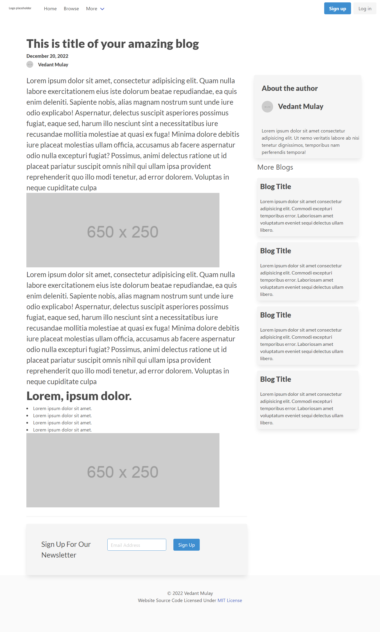 GitHub - VedantMulay/BlogTemplate: A simple blog website template for your website.