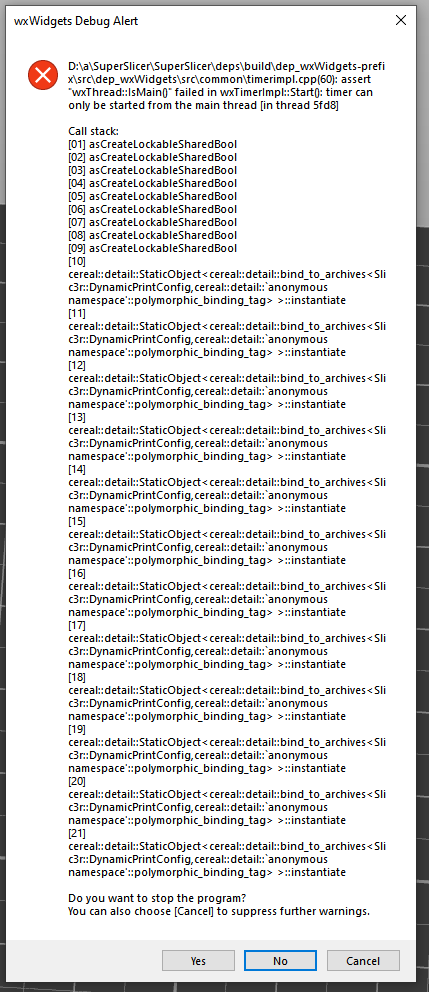 Send to Printer: wxWidgets Debug Alert · Issue #2492 · supermerill/SuperSlicer · GitHub
