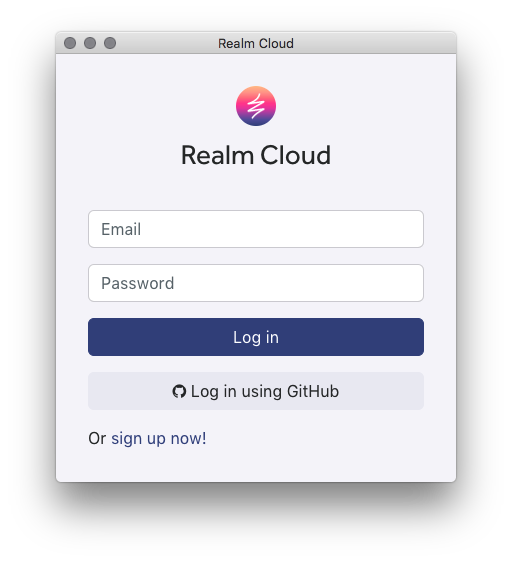 Users clicking "Login to Realm Cloud" initially wants an introduction ...