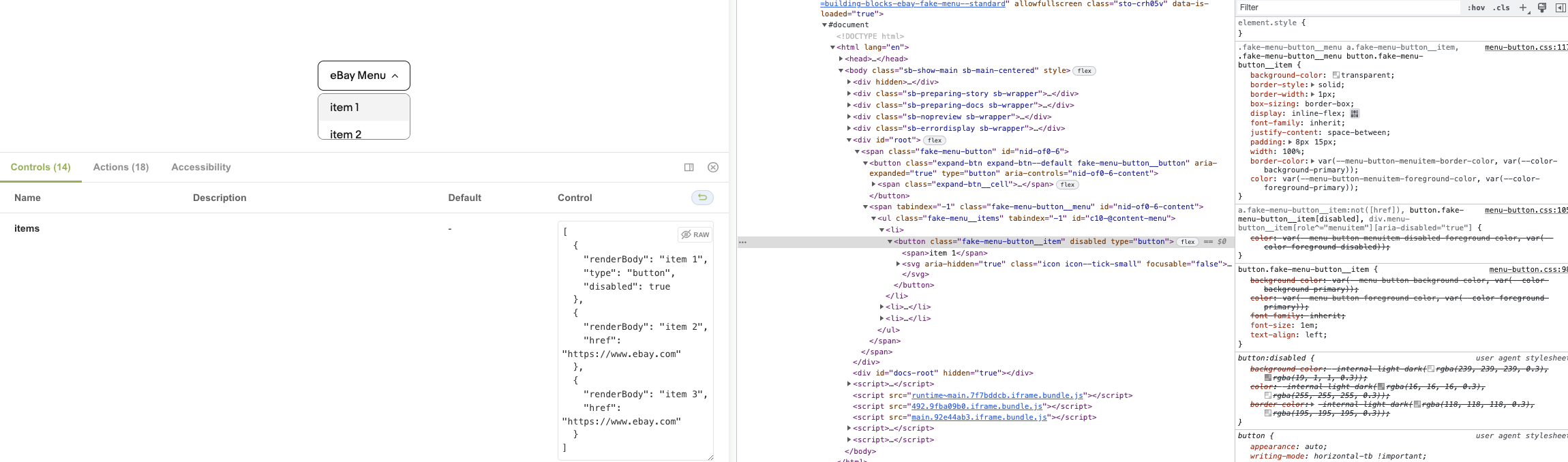 ebay-fake-menu-button: disabled item styling · Issue #1751 · eBay/ebayui-core · GitHub