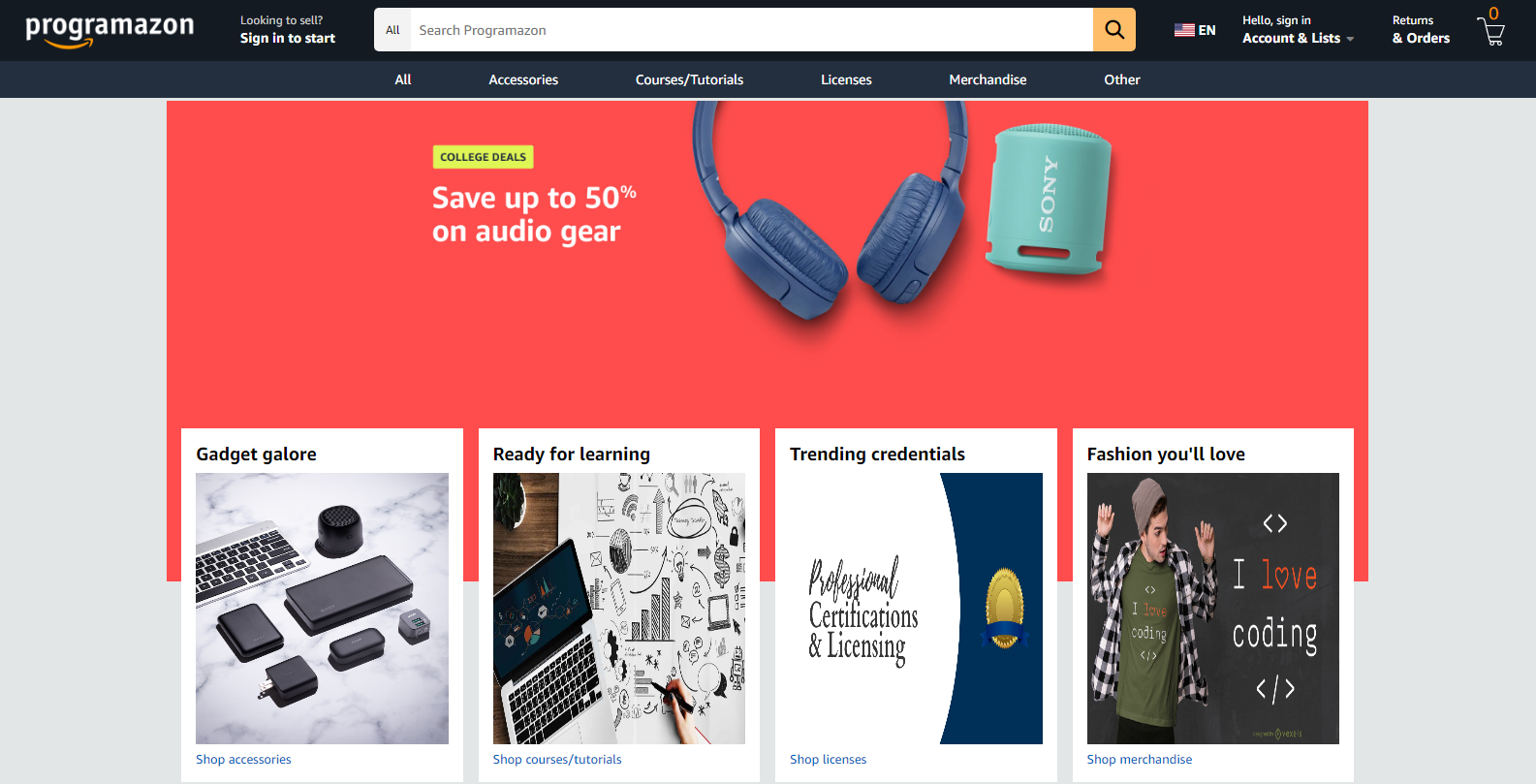 GitHub - cathalpaz/programazon