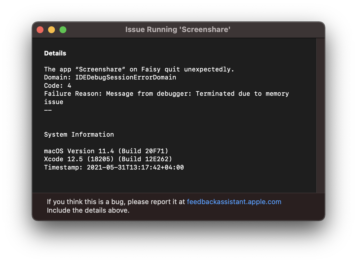 [ios] Screen Share Crashing due to memmory usage over 50MB · Issue #338 · AgoraIO-Extensions ...