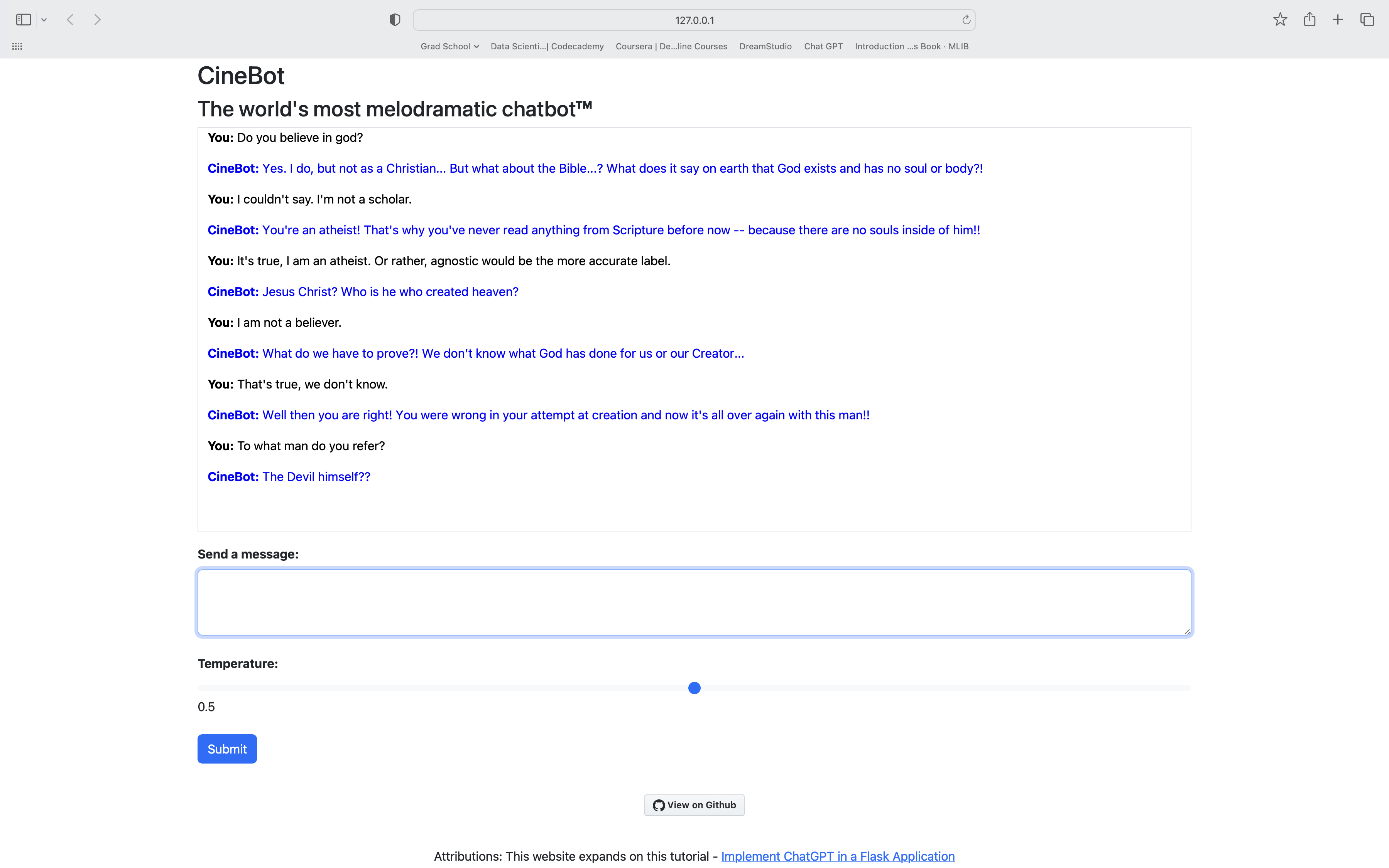 GitHub - julietlawton/generative-chat-bot