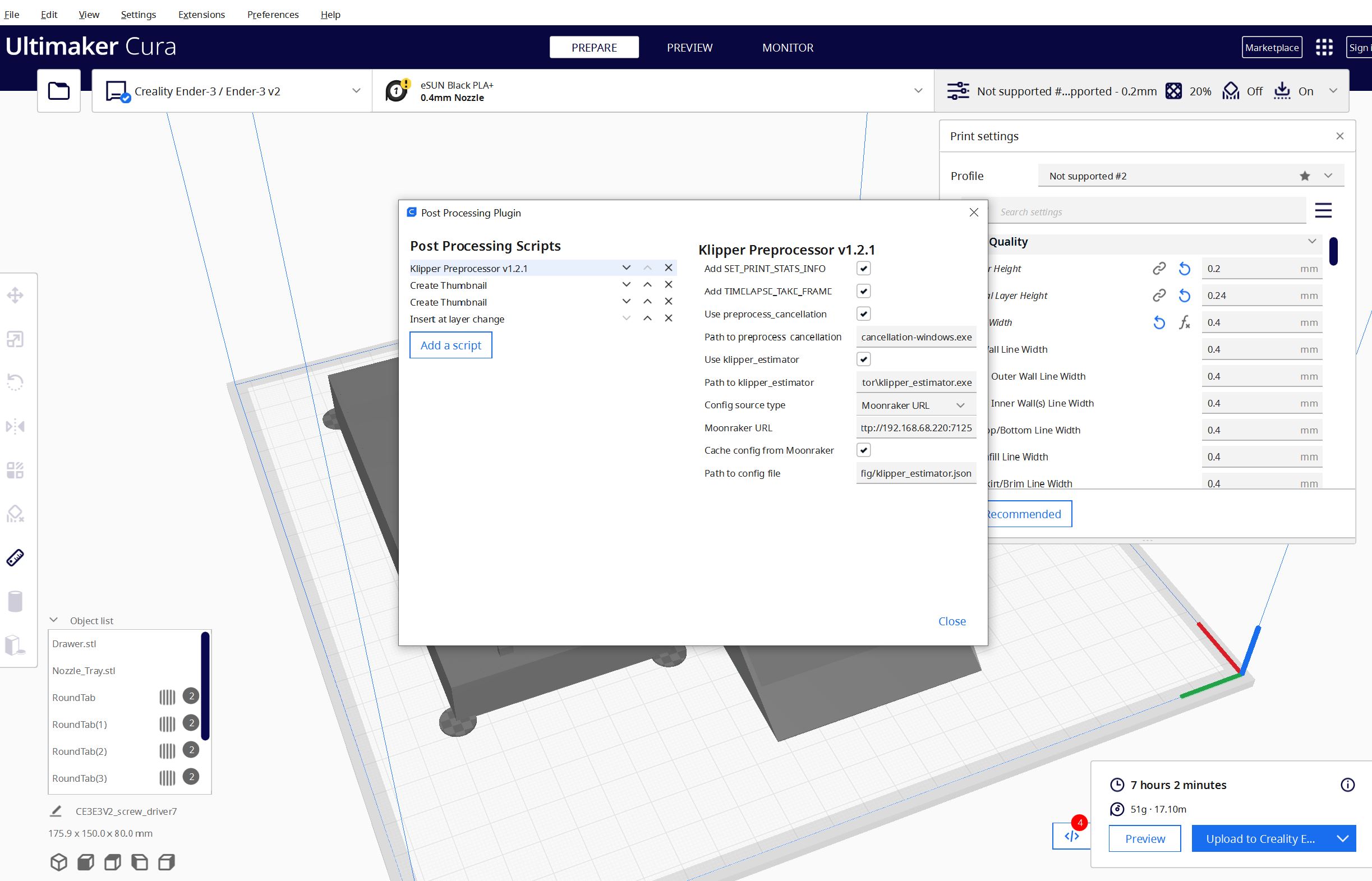 Not Working for me - Cura 5.2.1 · Issue #7 · pedrolamas/klipper-preprocessor · GitHub