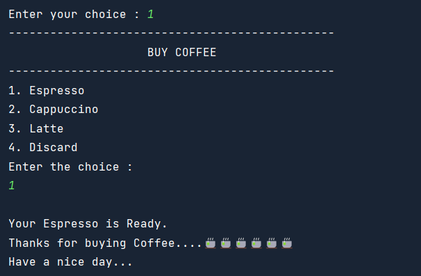 GitHub - officialparishjain/CoffeeMachineSimulator: This project on ...