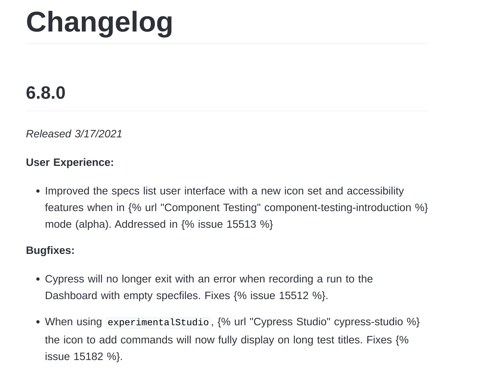 Links in the changelog page are not displayed properly · Issue #3746 ...