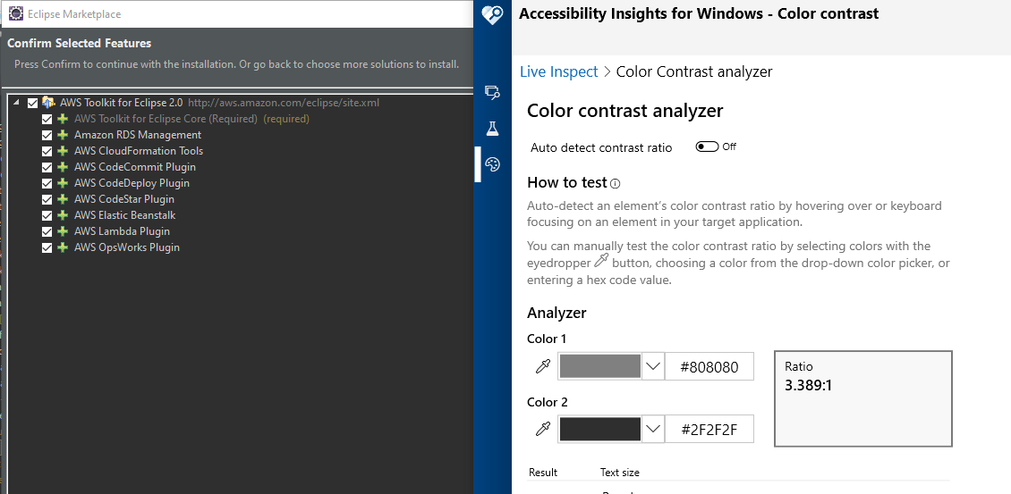 [Accessibility]A11y_Java Tooling for IntelliJ/Eclipse_ Confirm Selected Features _Color Contrast ...