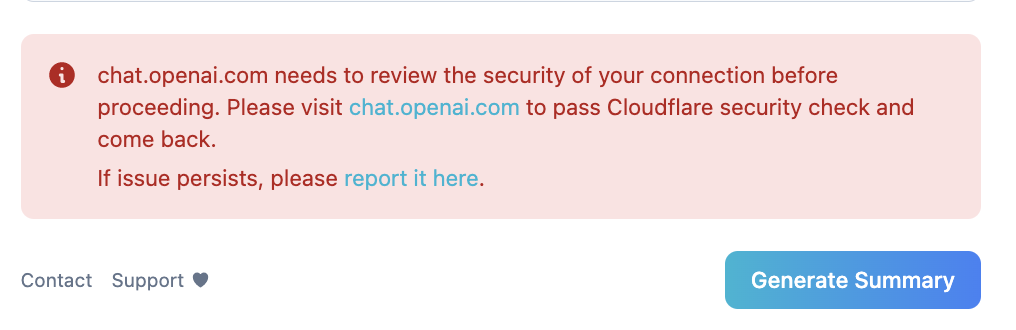 After installing, throwing error, attached screenshot · GorvGoyl GimmeSummary-AI · Discussion #4 ...