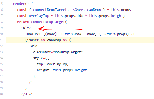 Unpredictable behavior "DropTargetRowContainer" with custom Row · Issue #1828 · adazzle/react ...