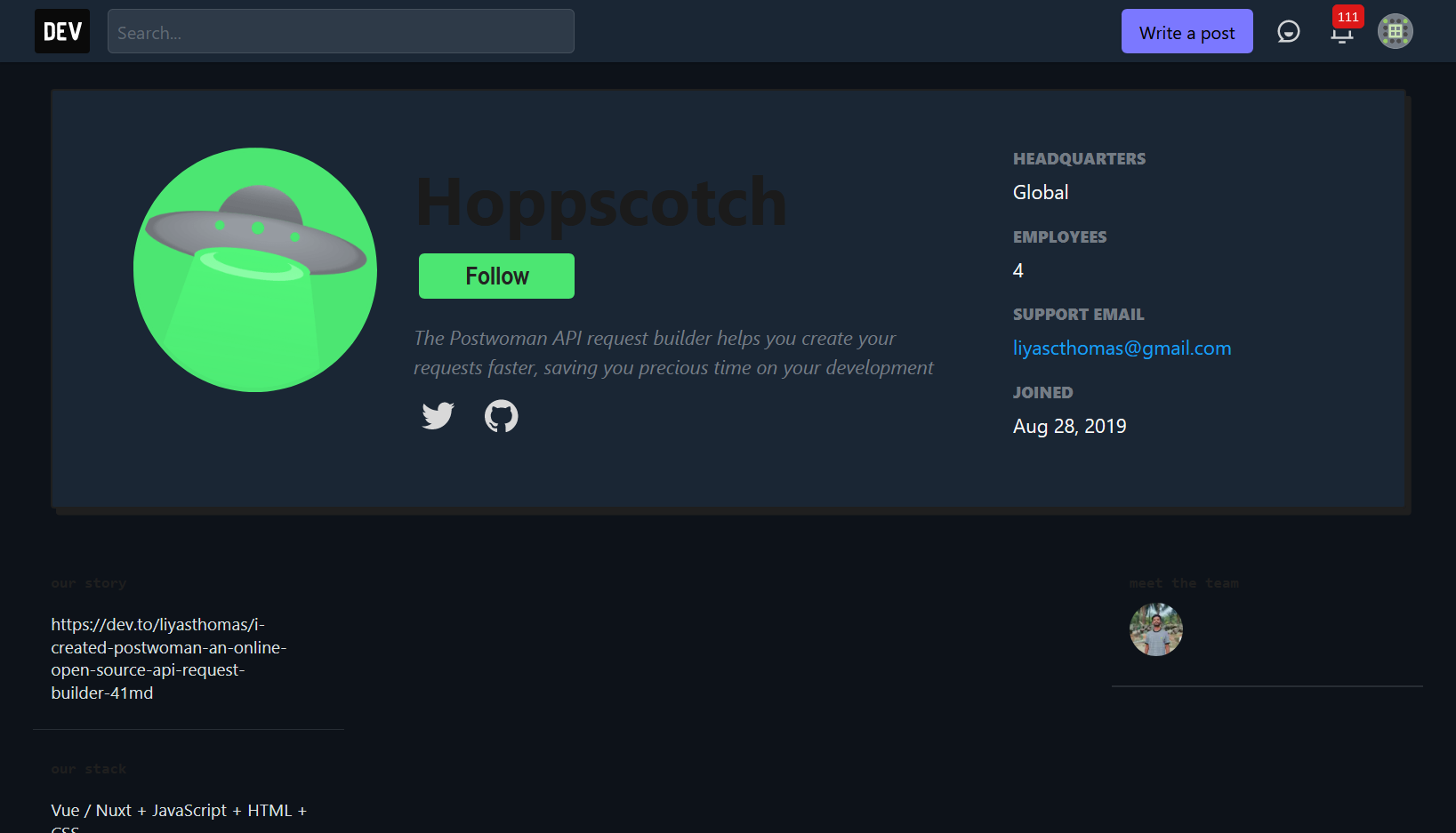 header color not change when visit your (/devteam) profile on night theme · Issue #9780 · forem ...