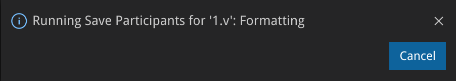 Running Save Participants for '1.v': Formatting · Issue #124 · vlang/vscode-vlang · GitHub