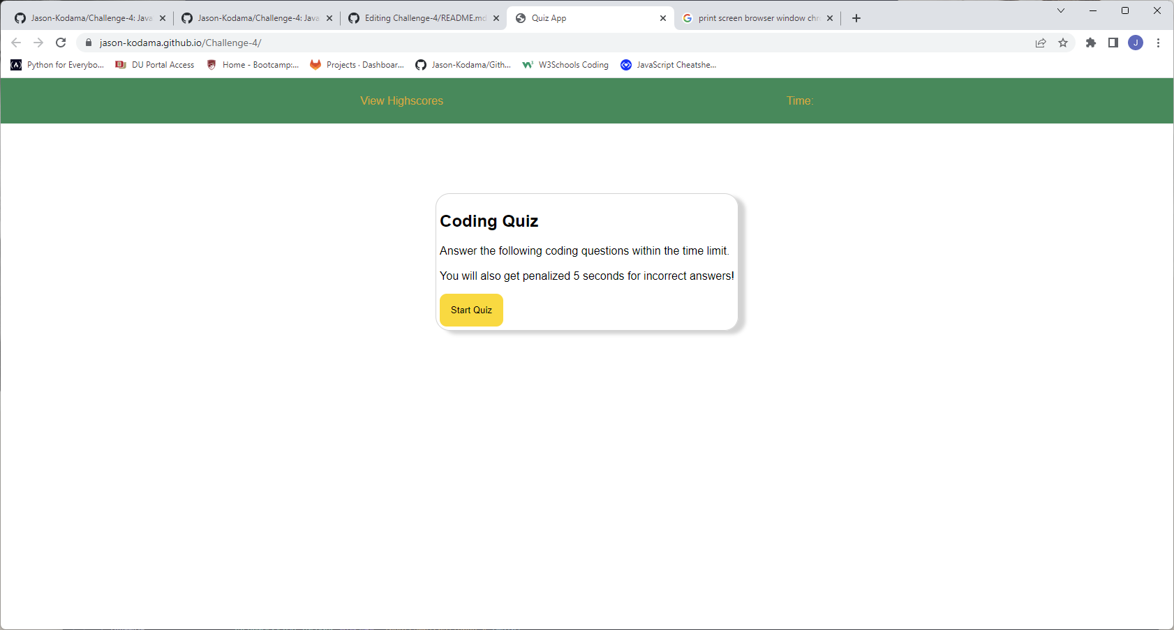 Github Jason Kodamajasons Javascript Quiz Javascript Quiz 5264