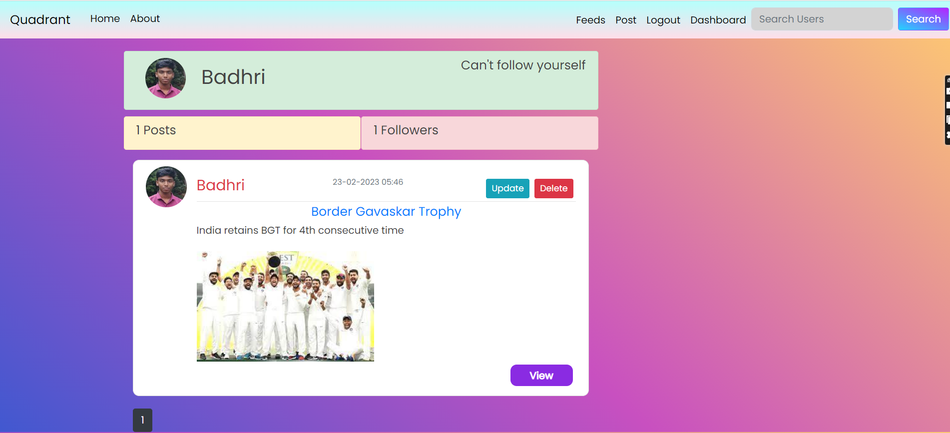 GitHub - Badhri007/Quadrant_social_media_app: Social Media Blog Post App with Images